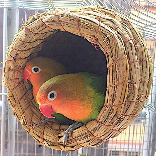 RunHigh Handwoven Straw Bird Nest Cage, House Hatching RunHigh Handwoven Straw Bird Nest Cage, House Hatching
