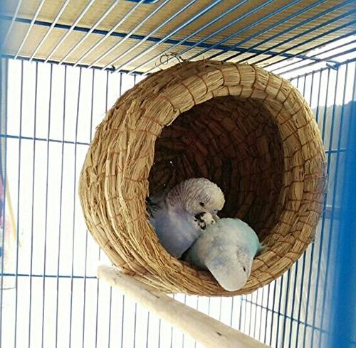 RunHigh Handwoven Straw Bird Nest Cage, House Hatching RunHigh Handwoven Straw Bird Nest Cage, House Hatching